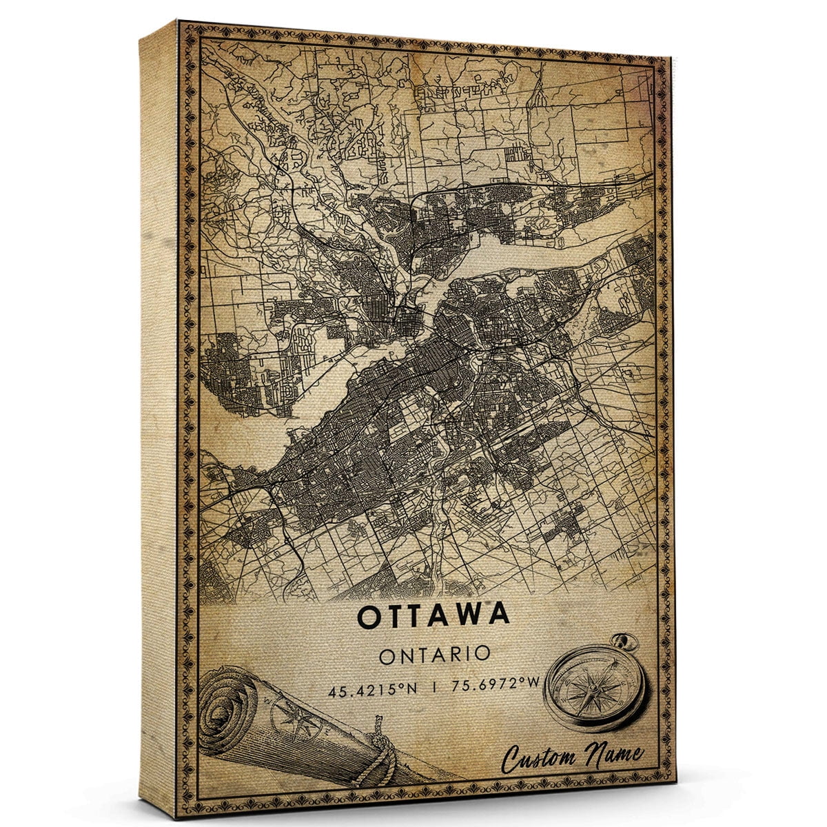 Ottawa Map Poster, Ontario Map Art Poster, Canvas, Ottawa Map City ...