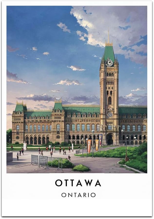 Ottawa Map Retro Style Travel Canvas, Ottawa Map Vintage Rustic Canvas ...