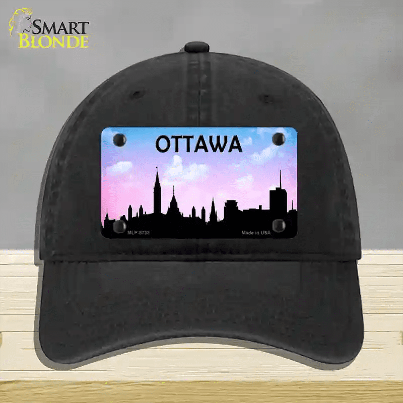 Ottawa Silhouette Novelty License Plate Hat Unconstructed Cotton Black ...