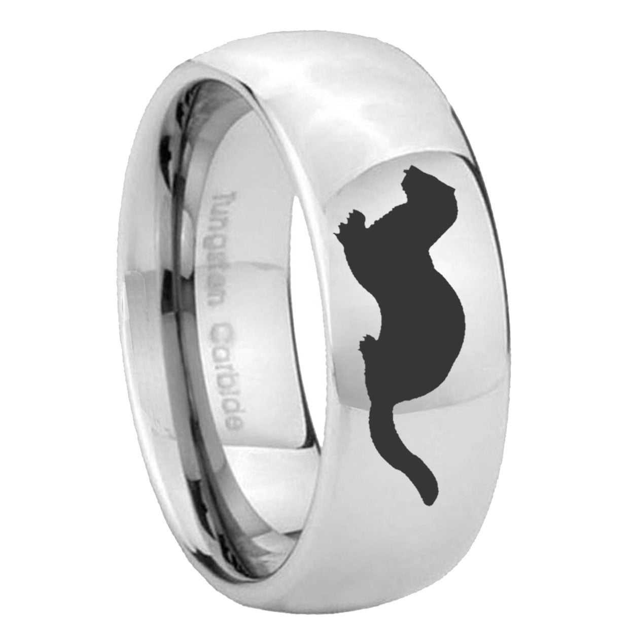 Otter 8MM Gray High Polish Dome Tungsten Men Ring - Walmart.com