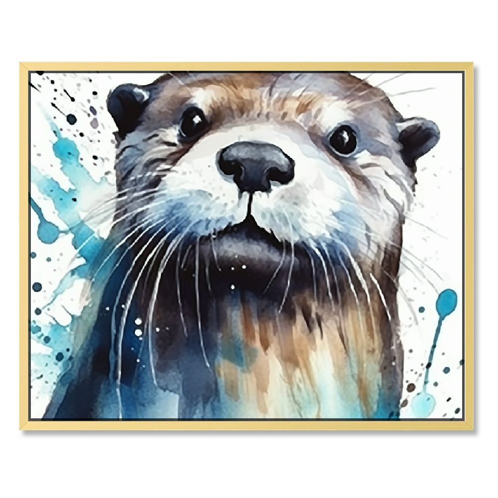 Otter Art Print Poster, Abstract Watercolor Animal Wall Art Prints, WIldlife Nature Artwork for ...