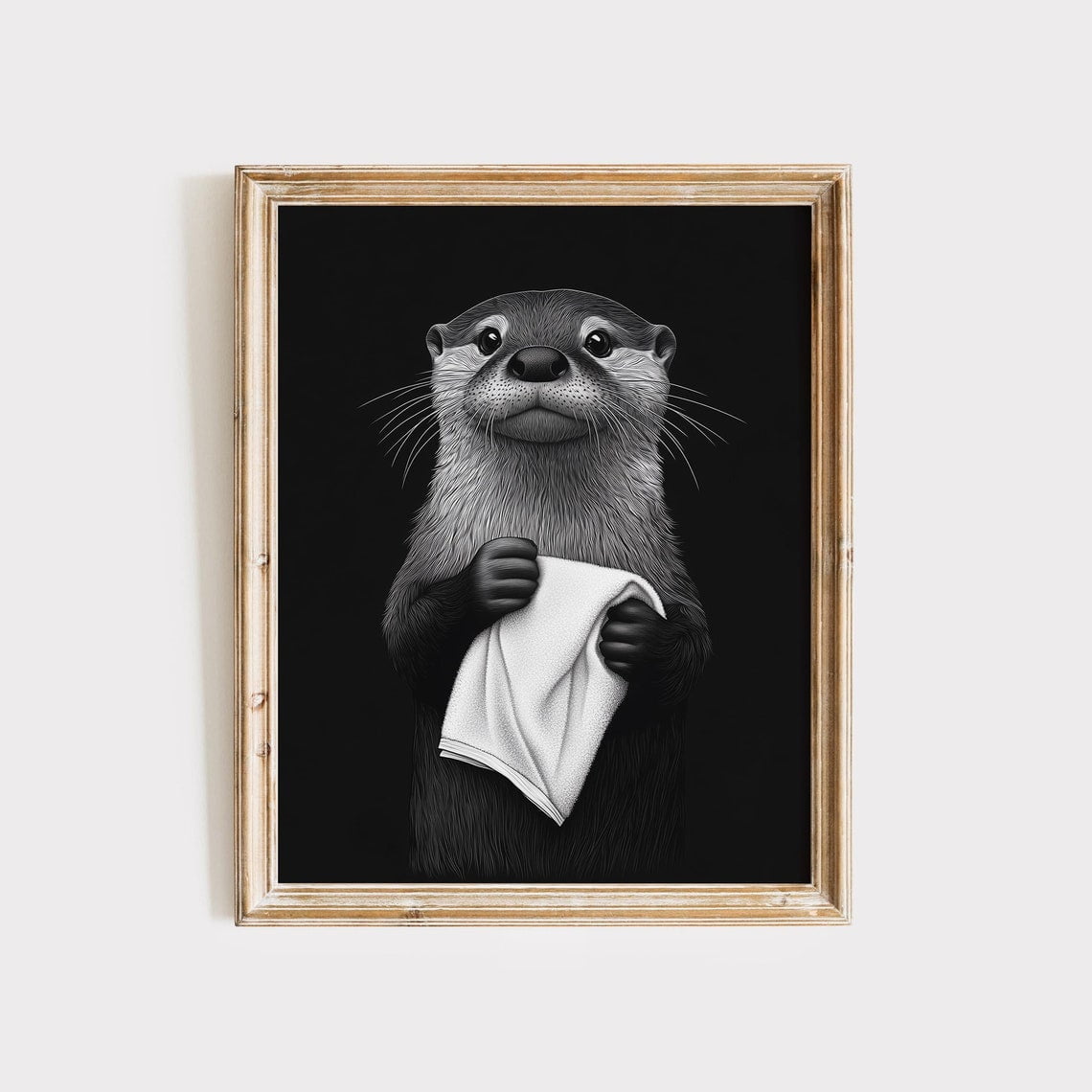 Otter Bathroom Poster Otter Print Animal Bathroom Poster Otter Gift ...
