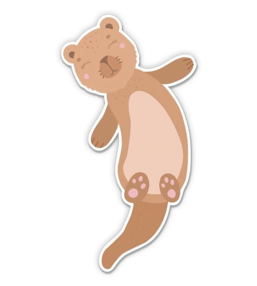 Otter Cute Furry - 5" Vinyl Sticker - For Car Laptop I-Pad - Waterproof ...