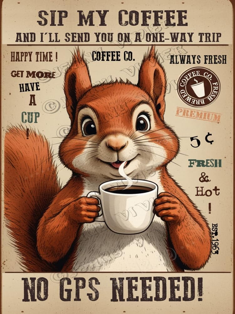 Otter Decor Coffee Because Murder is Wrong Retro Aluminum Sign,12x16 ...