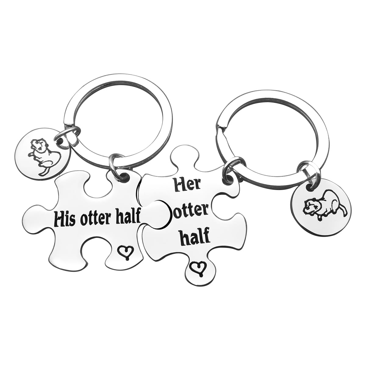 Otter Gifts Couple Puzzle Keychain His Otter Half Her Otter Half ...