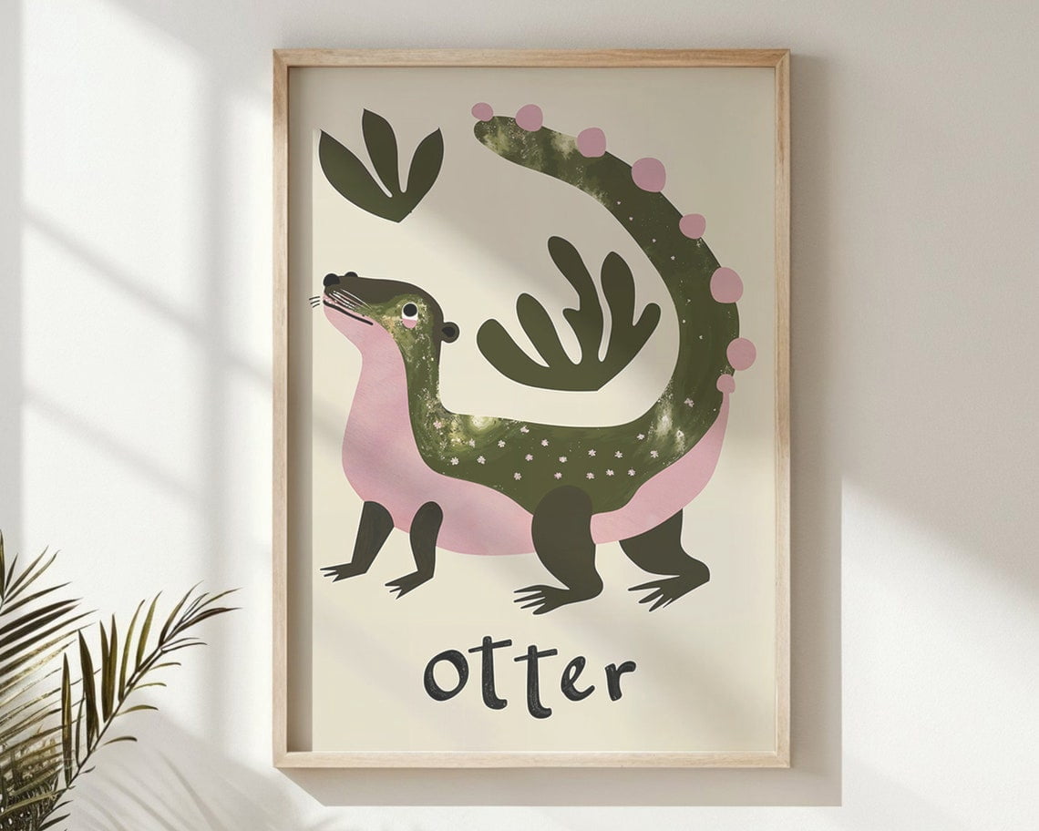 Otter Nursery Wall Art, Kids Room Decor, Animal Poster Printable ...