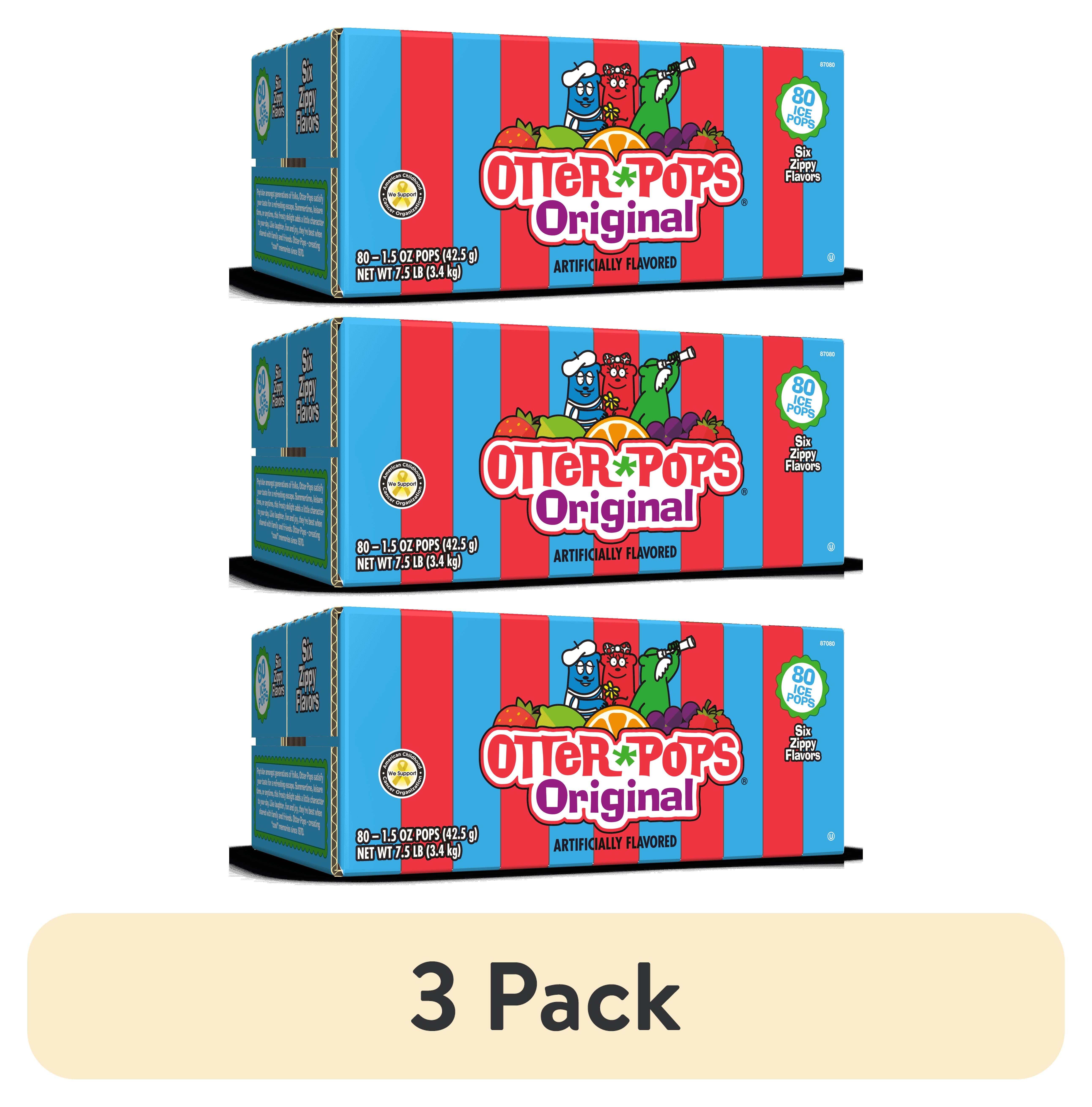 (3 pack) Otter Pops Original Assorted Fruit Ice Pops, Gluten Free ...