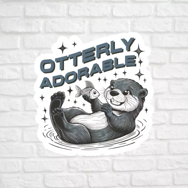 Otter Sticker Otterly Adorable Funny Kawaii Cute Retro Sticker Phone ...