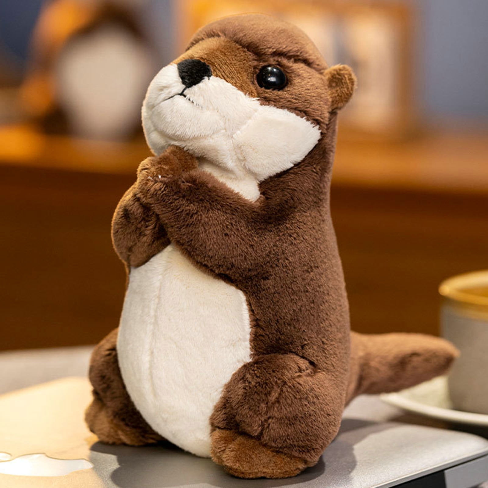 Otter Stuffed Toy Adorable Cartoon Otter Plush Toy Fluffy Soft Stuffed Animal for Christmas ...