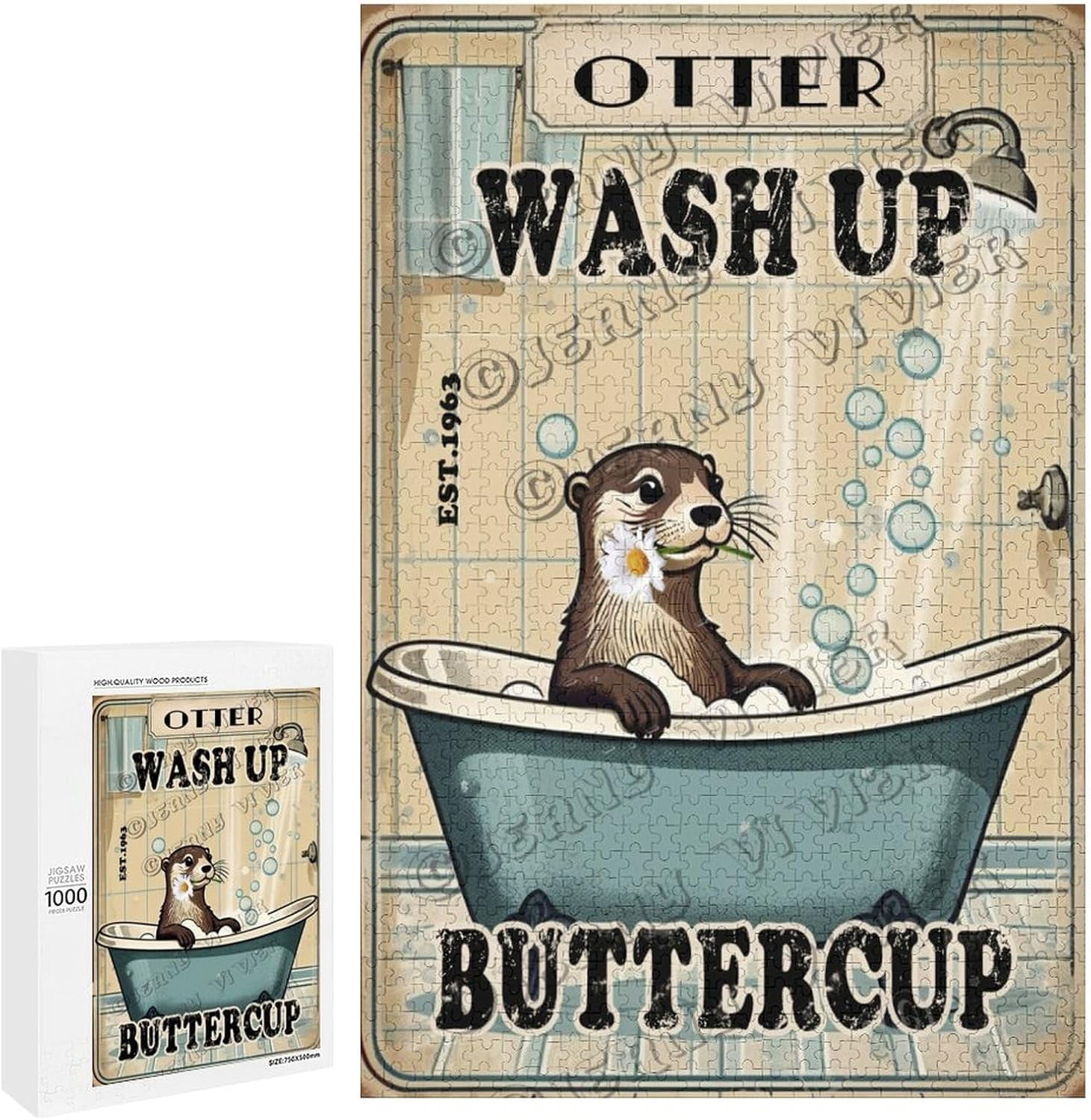 Otter Wash Up Buttercup 500 Piece Jigsaw Puzzle for Adults Cute ...