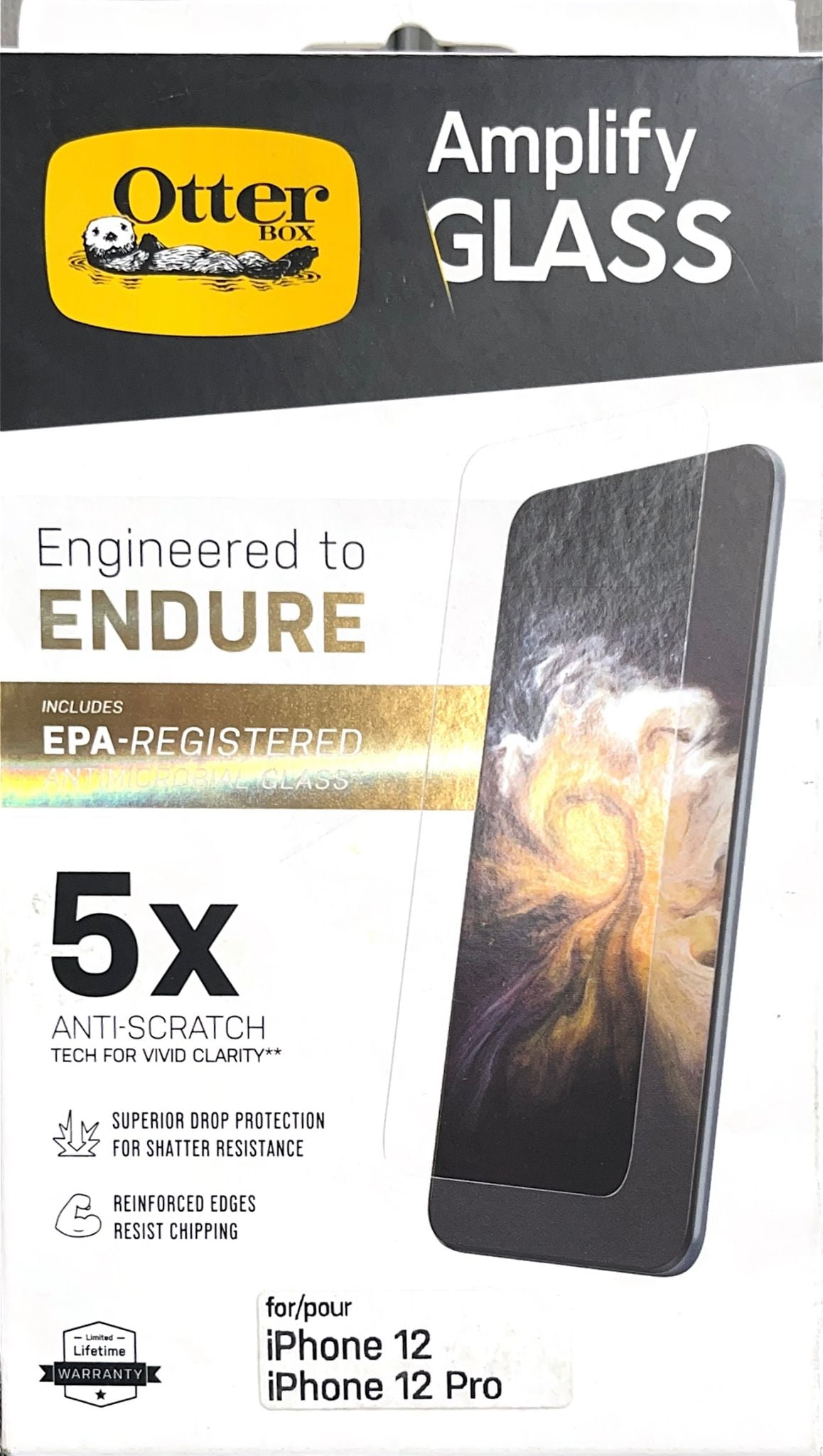 OtterBox AMPLIFY GLASS SERIES Screen Protector for iPhone 12 & iPhone ...
