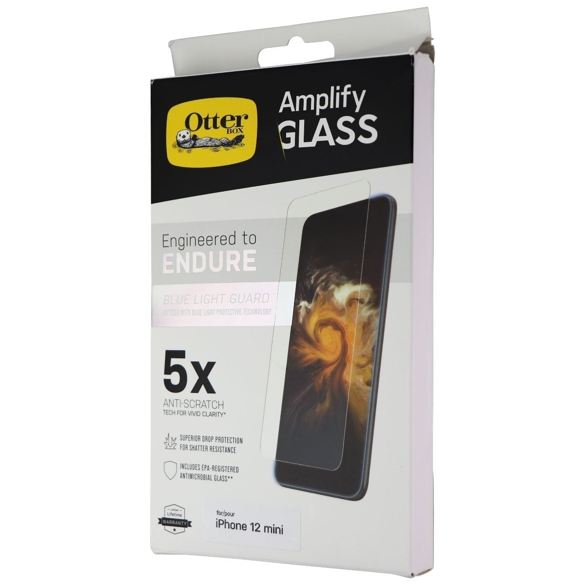 OtterBox Amplify Glass Screen Protector for iPhone 12 mini - Clear ...