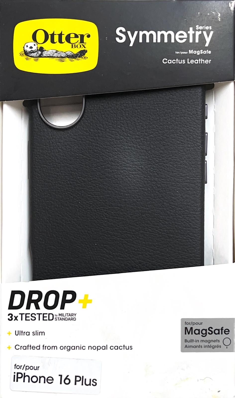 OtterBox Apple iPhone 16 Plus Symmetry Series Cactus Leather Case with MagSafe - Noir Ash ...