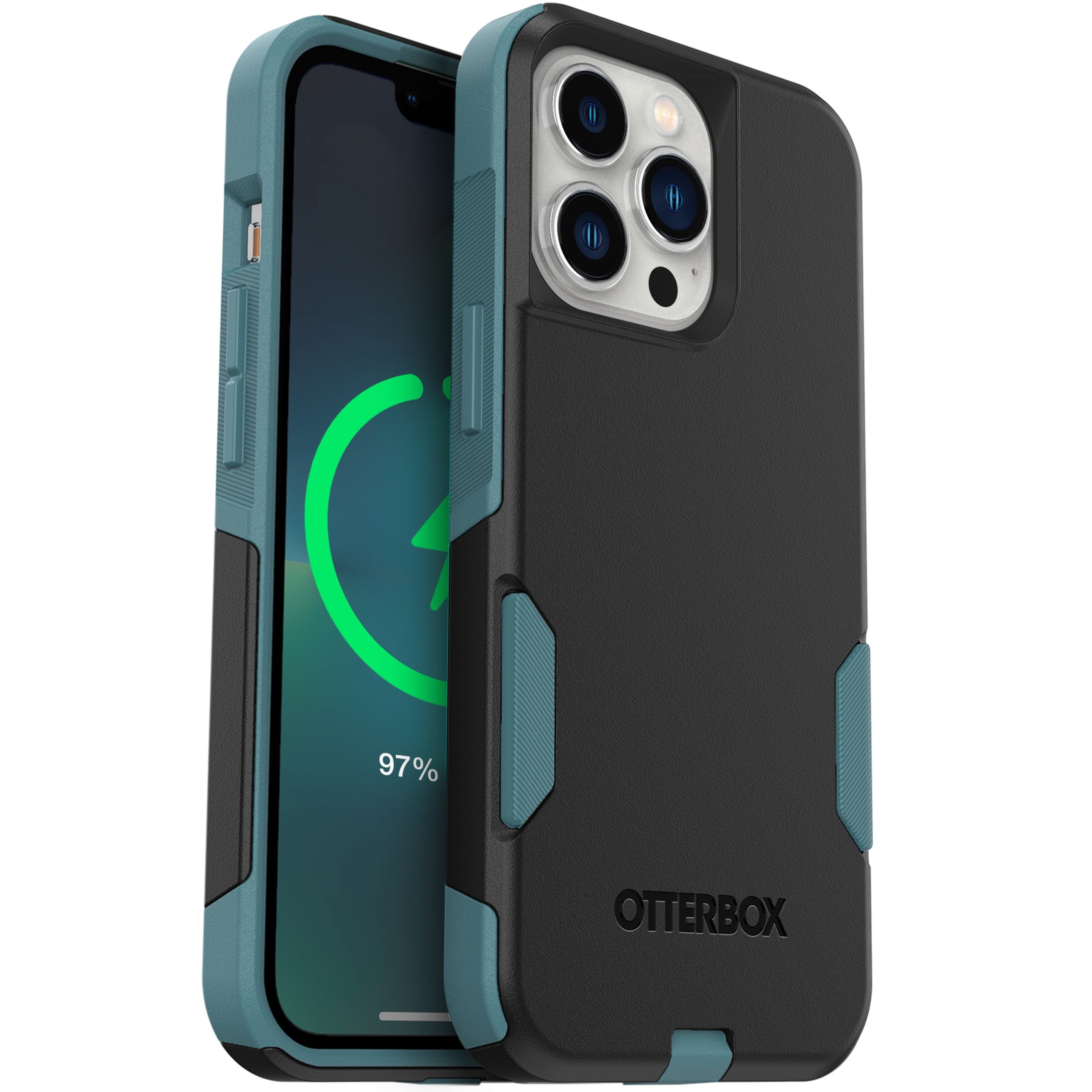 OtterBox Commuter Case for iPhone 13 Pro Max – Black/Teal – Slim ...