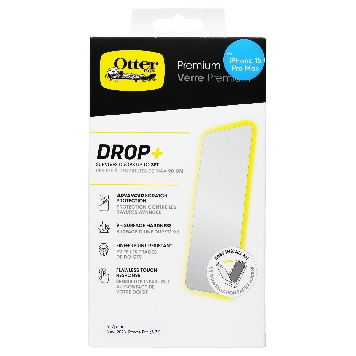 OtterBox Premium Glass Privacy Guard Screen Protector for iPhone 15 Pro ...