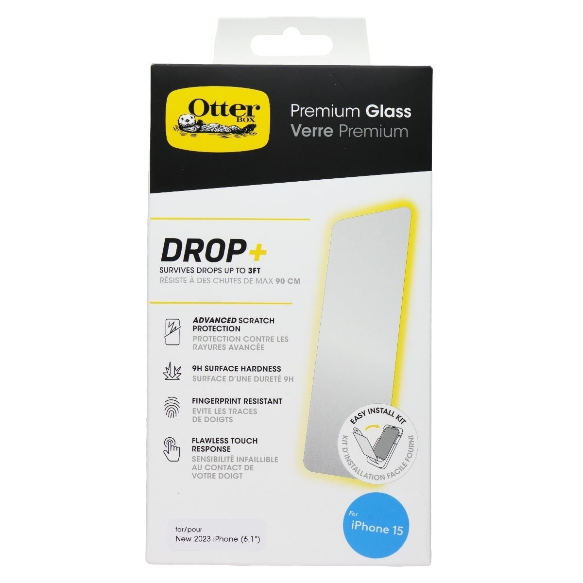 OtterBox Premium Glass Privacy Guard Screen Protector for iPhone 15 ...