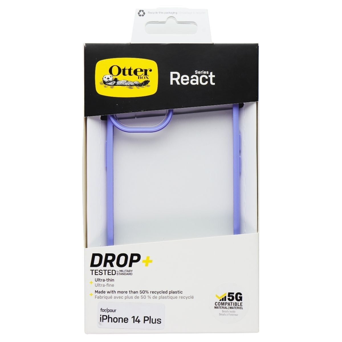 OtterBox React Series Case for iPhone 14 Plus - Clear/Purplexing (Purple) - Walmart Business ...
