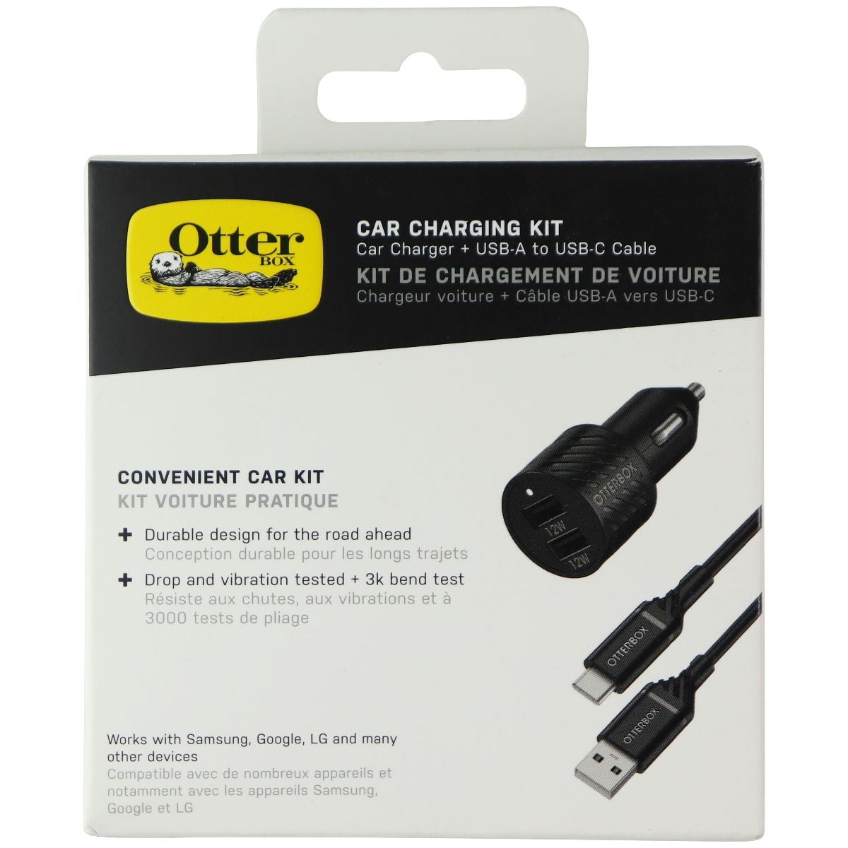 OtterBox USB-C to USB-A Dual Port Car Charging Kit (24W) - Black ...