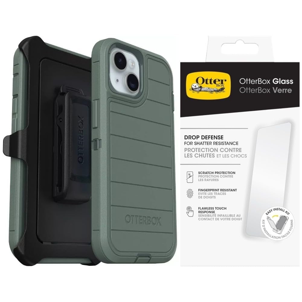 OtterBox iPhone 15 Only - Defender Series Case - Forest Ranger Green ...