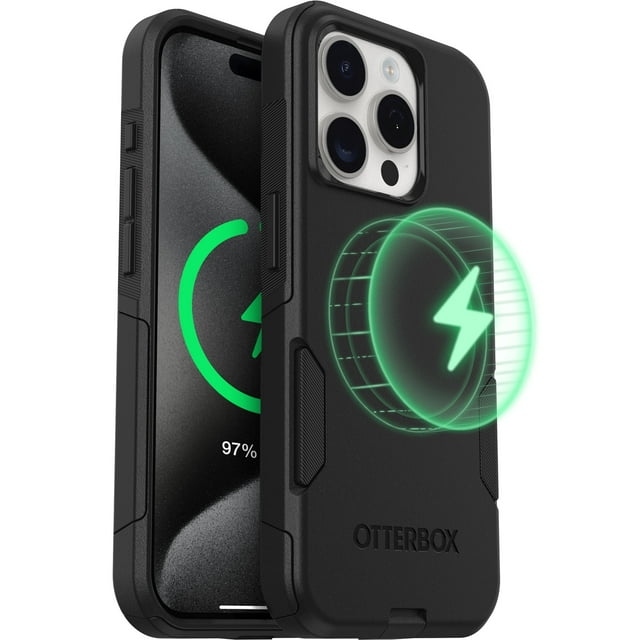 OtterBox iPhone 15 Pro Commuter Series Case - MagSafe Edition - Black ...