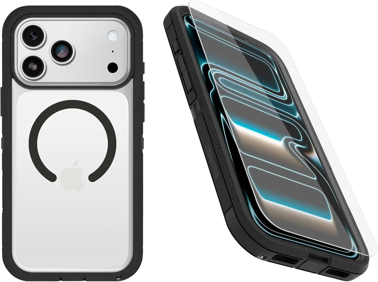 OtterBox iPhone 17 Pro Max (Only) Bundle: Defender Series XT Clear Case ...