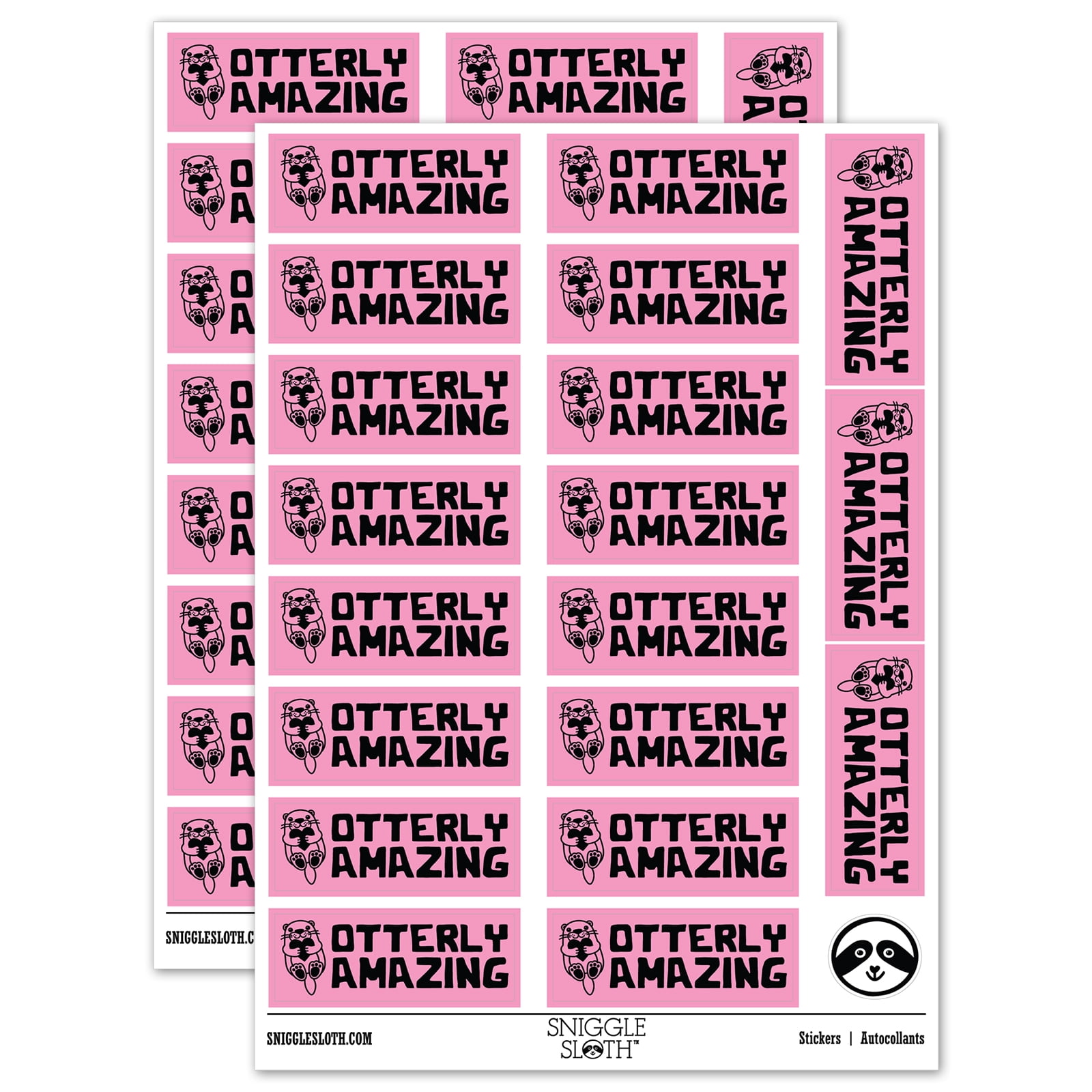 Otterly Utterly Amazing Teacher Student School Sticker Set - Light Pink ...