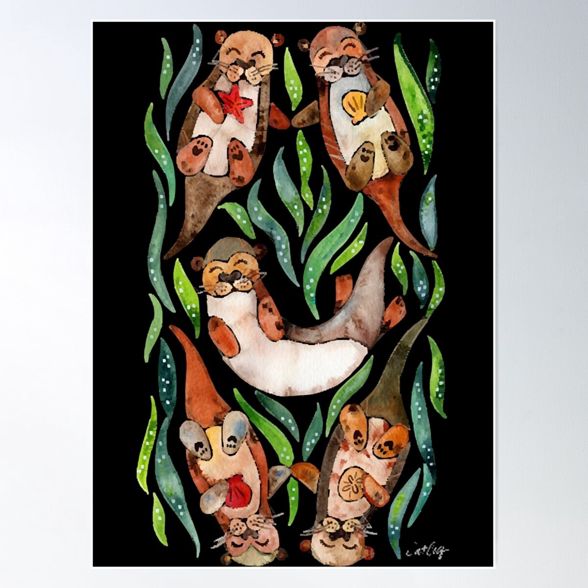 Otters Poster Wall Art Modern Wall Decor For Living Room Bedroom Wall ...