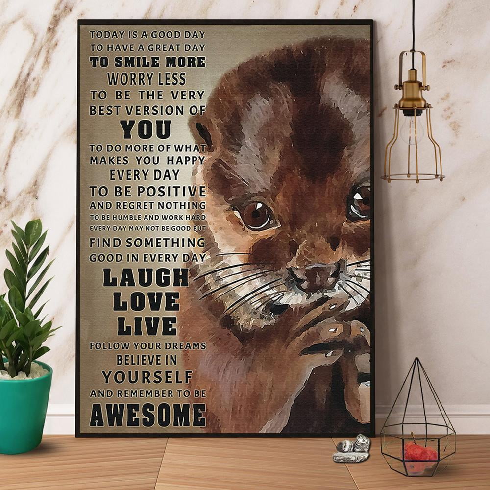 Otters Today Is A Good Day Laugh Love Live Paper Poster No Frame Matte ...