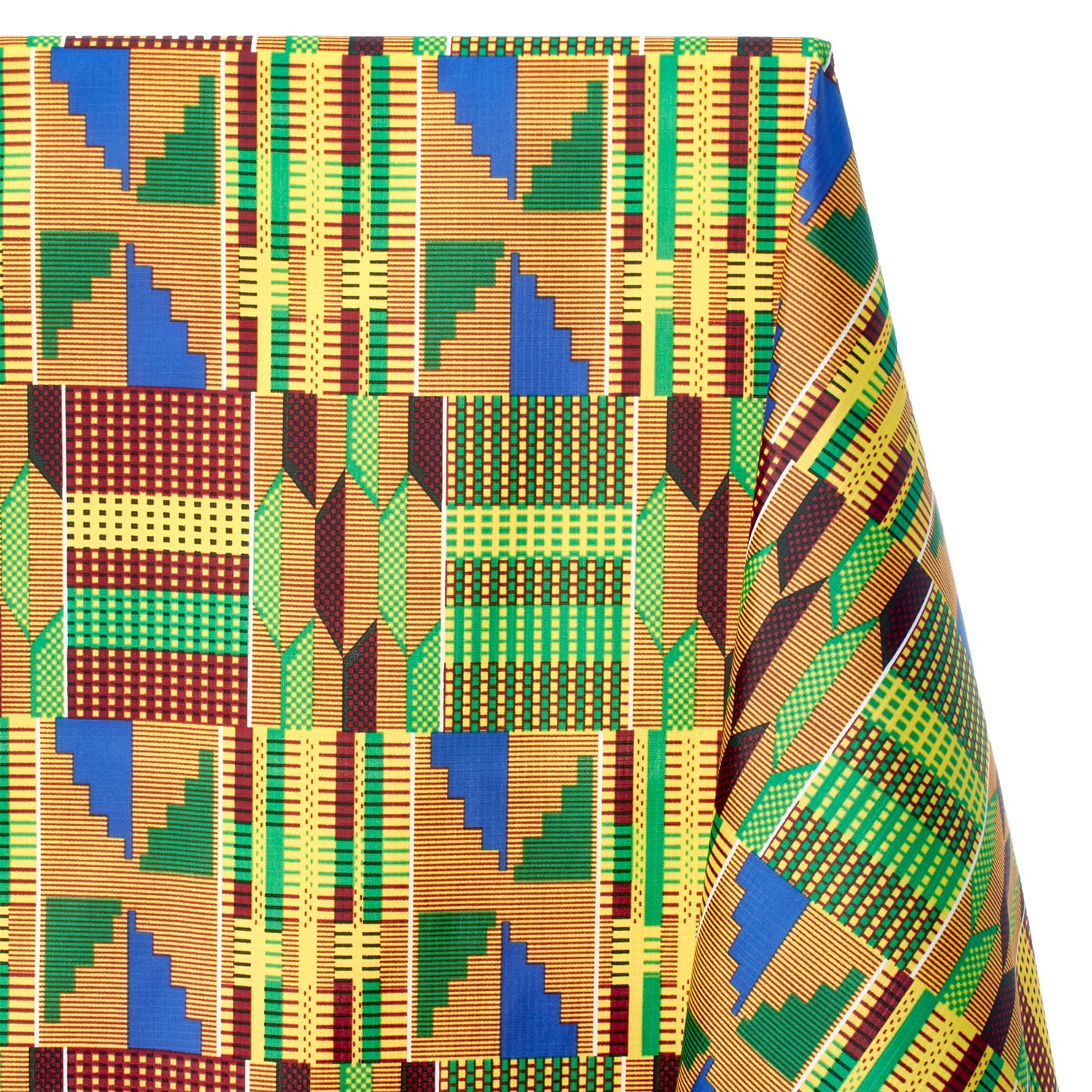 Ottertex® Nylon Ripstop 70 Denier (PU Coated) - Kente Print Yellow ...