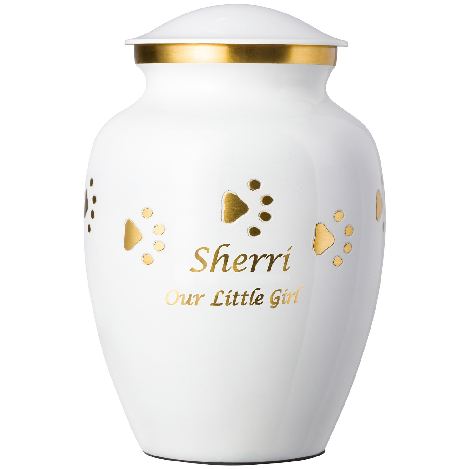 Ottillie Paws Premier Series - Large Gold White/Horizontal Brass Paws ...