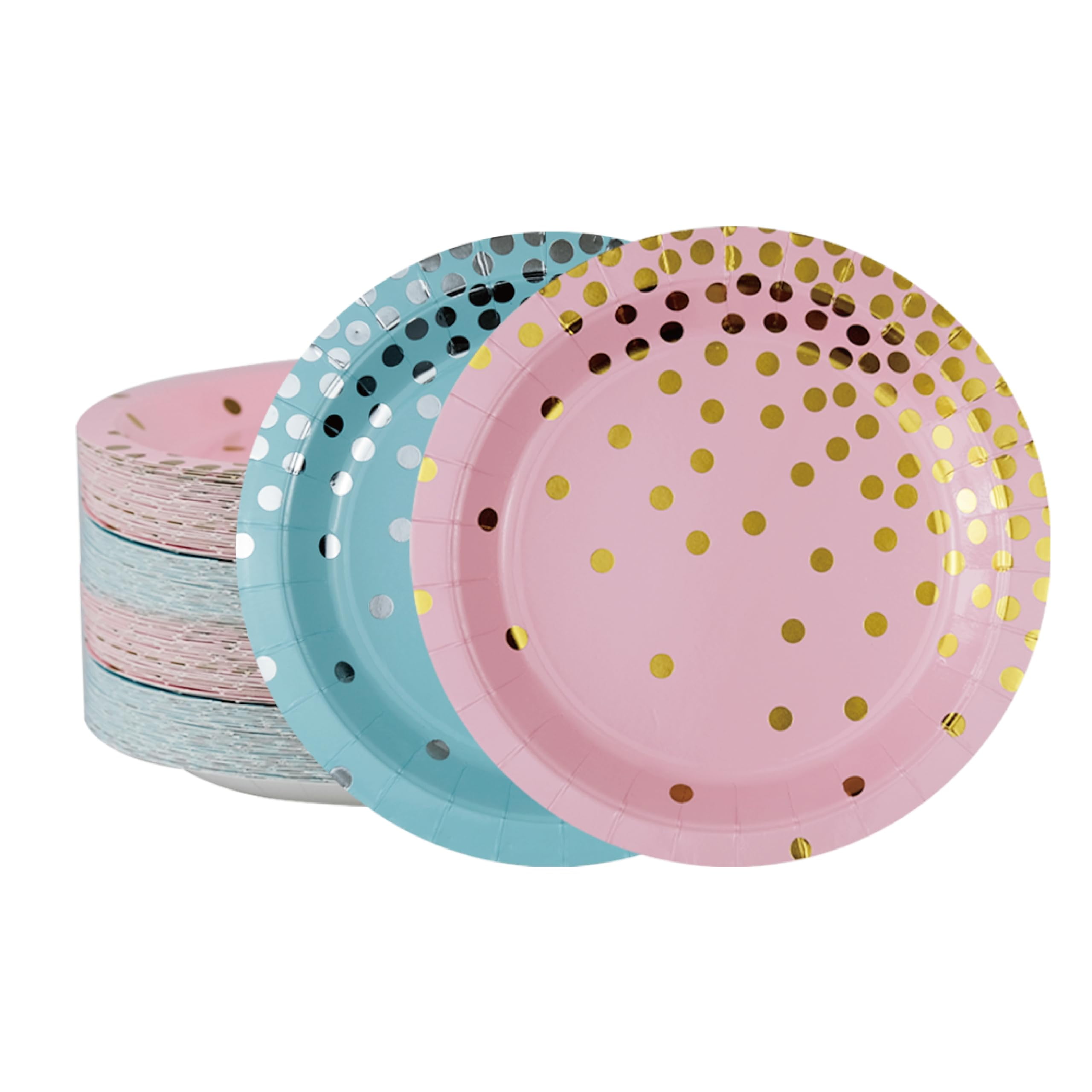 Ottin Pink and Blue KEF16 Gender Reveal Decorations Party Paper Plates ...