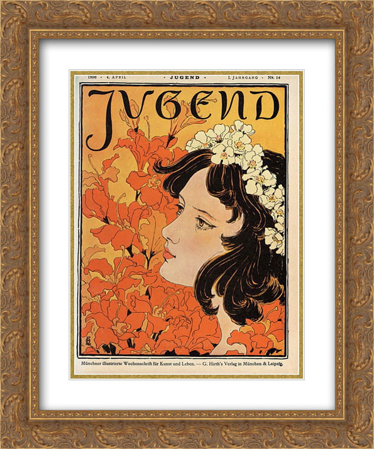 Otto Eckmann 2x Matted 20x24 Gold Ornate Framed Art Print 'The weekly ...