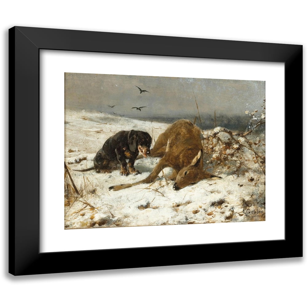 Otto Gebler 24x20 Black Modern Framed Museum Art Print Titled - A Hound ...