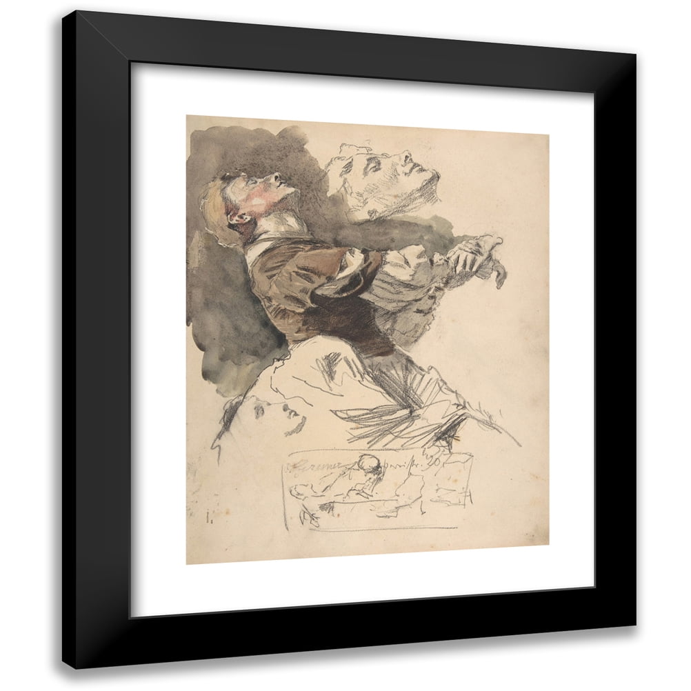 Otto Greiner 15x18 Black Modern Framed Museum Art Print Titled - Study ...
