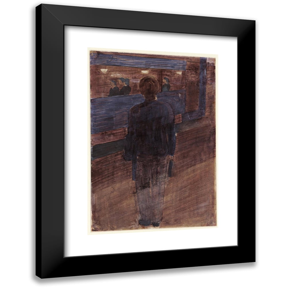 Otto Meyer-Amden 11x14 Black Modern Framed Museum Art Print Titled - Young Man in Front of the ...