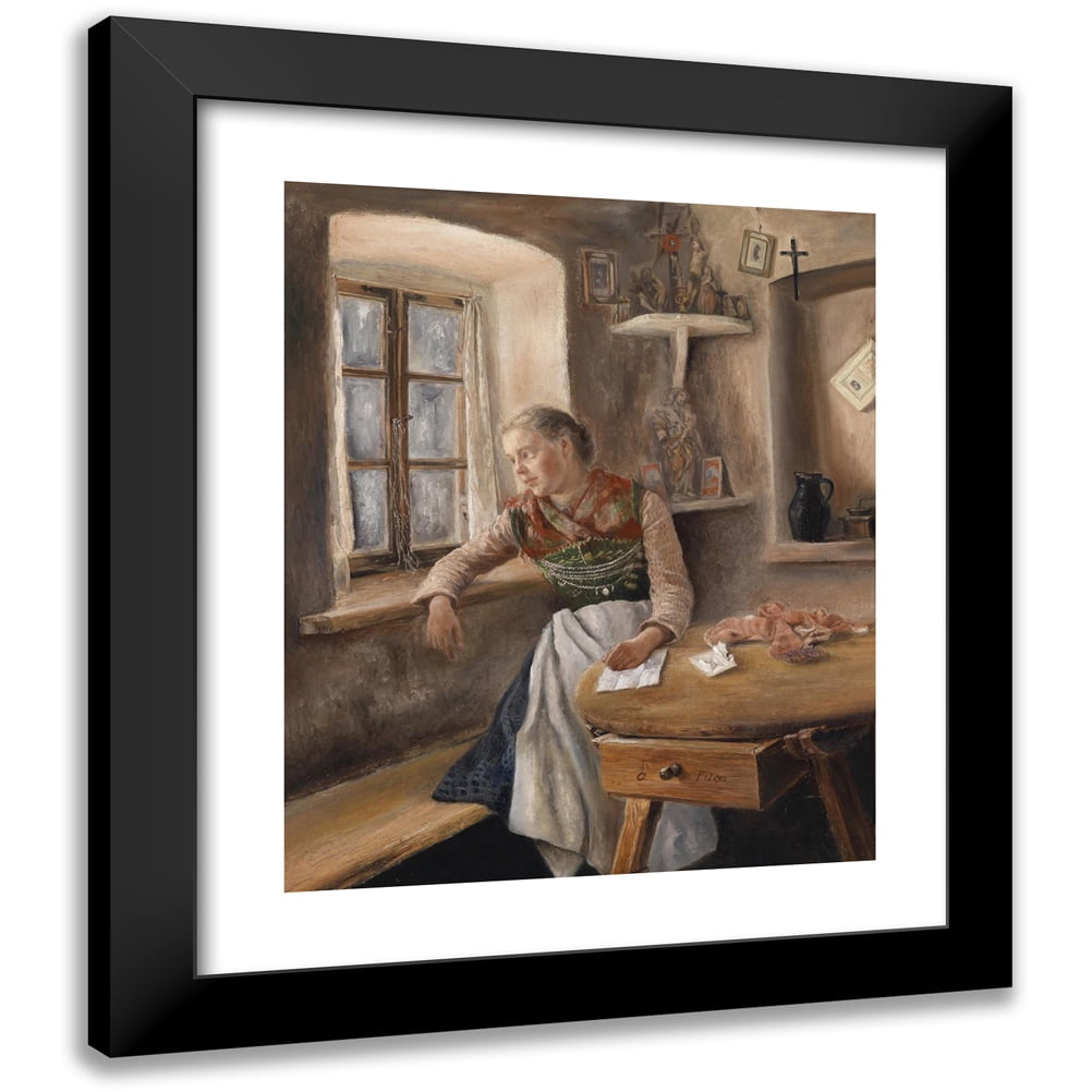 Otto Piltz 12x14 Black Modern Framed Museum Art Print Titled - Girl by ...