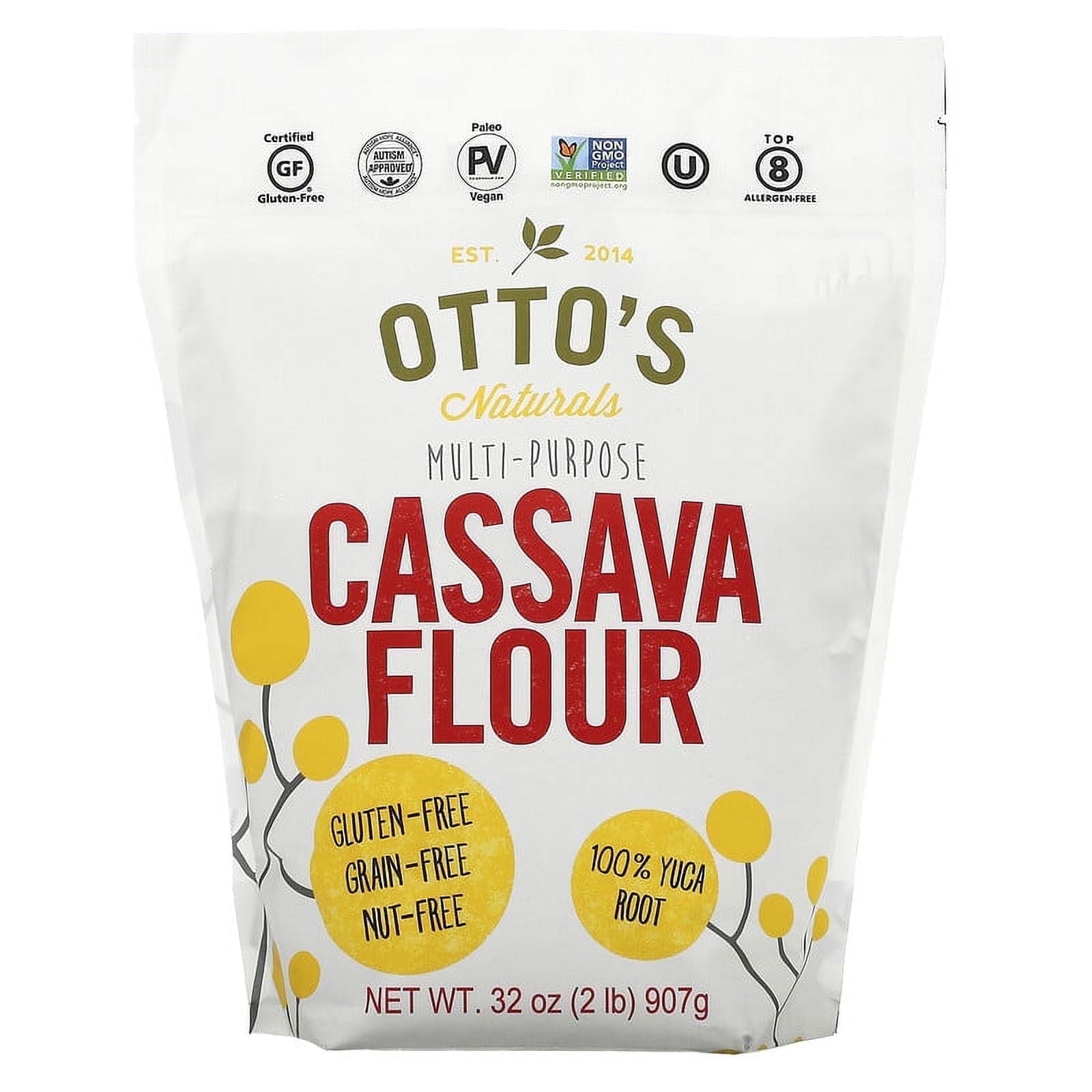 Otto's Naturals, Multi-Purpose Cassava Flour, 32 oz Pack of 3 - Walmart.com