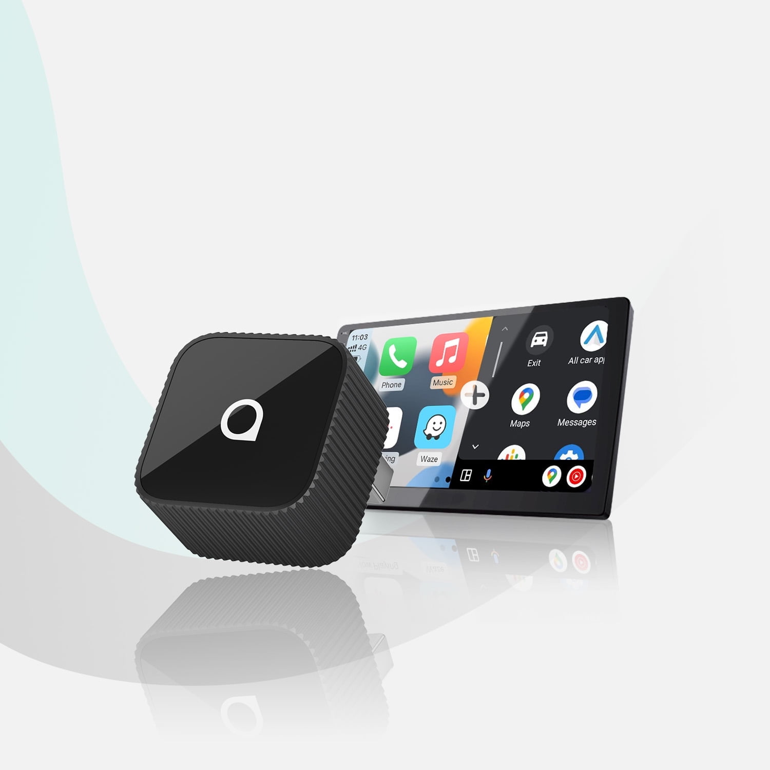 Ottocast Cube Mini Slim Black Wireless CarPlay Android Auto Adapter for ...
