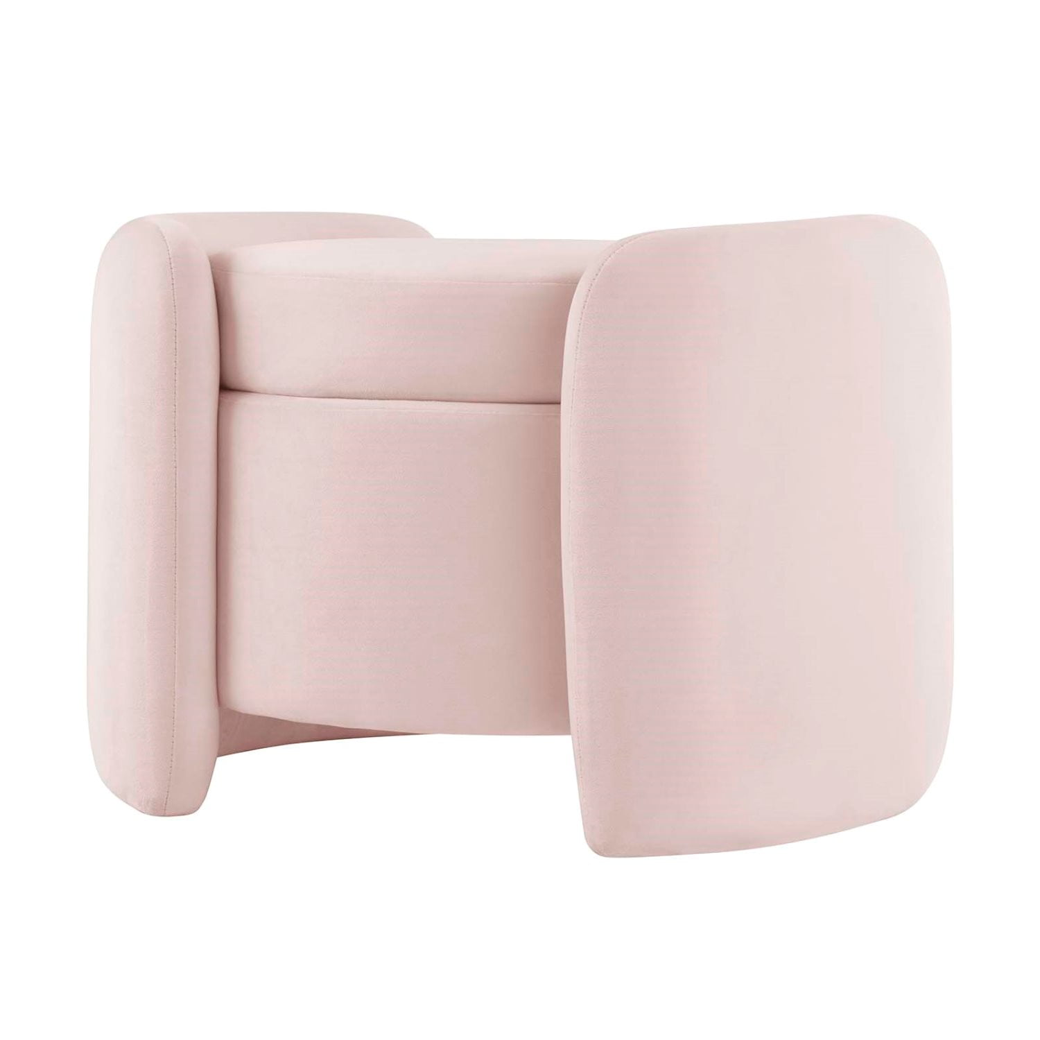 Ottoman Accent Chair, Pink, Velvet, Living Kitchen Cafe Bistro ...