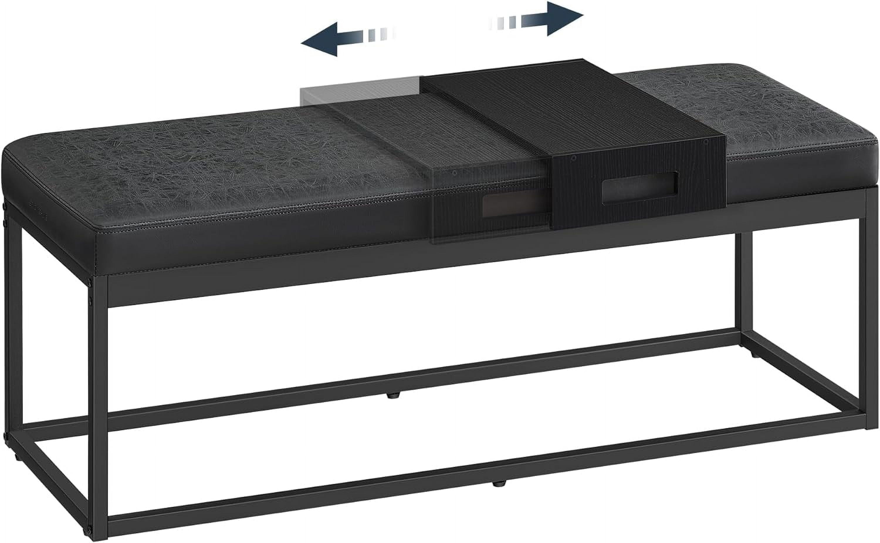 Ottoman Bench, End of Bed Bench, Reversible Top, Shoe Bench with Small ...