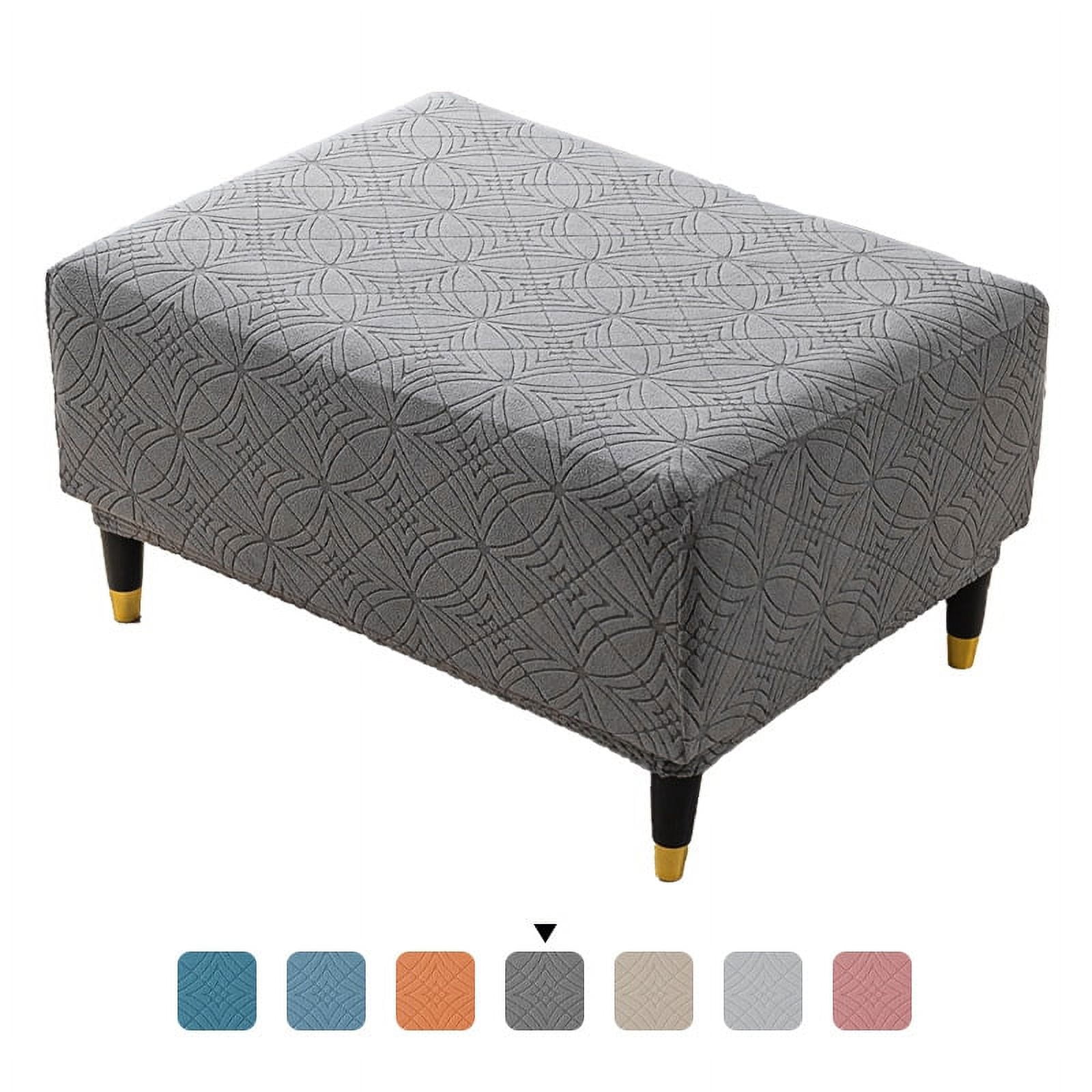 Ottoman Cover Square Thick and Stretchable Ottoman Slipcover for Square ...