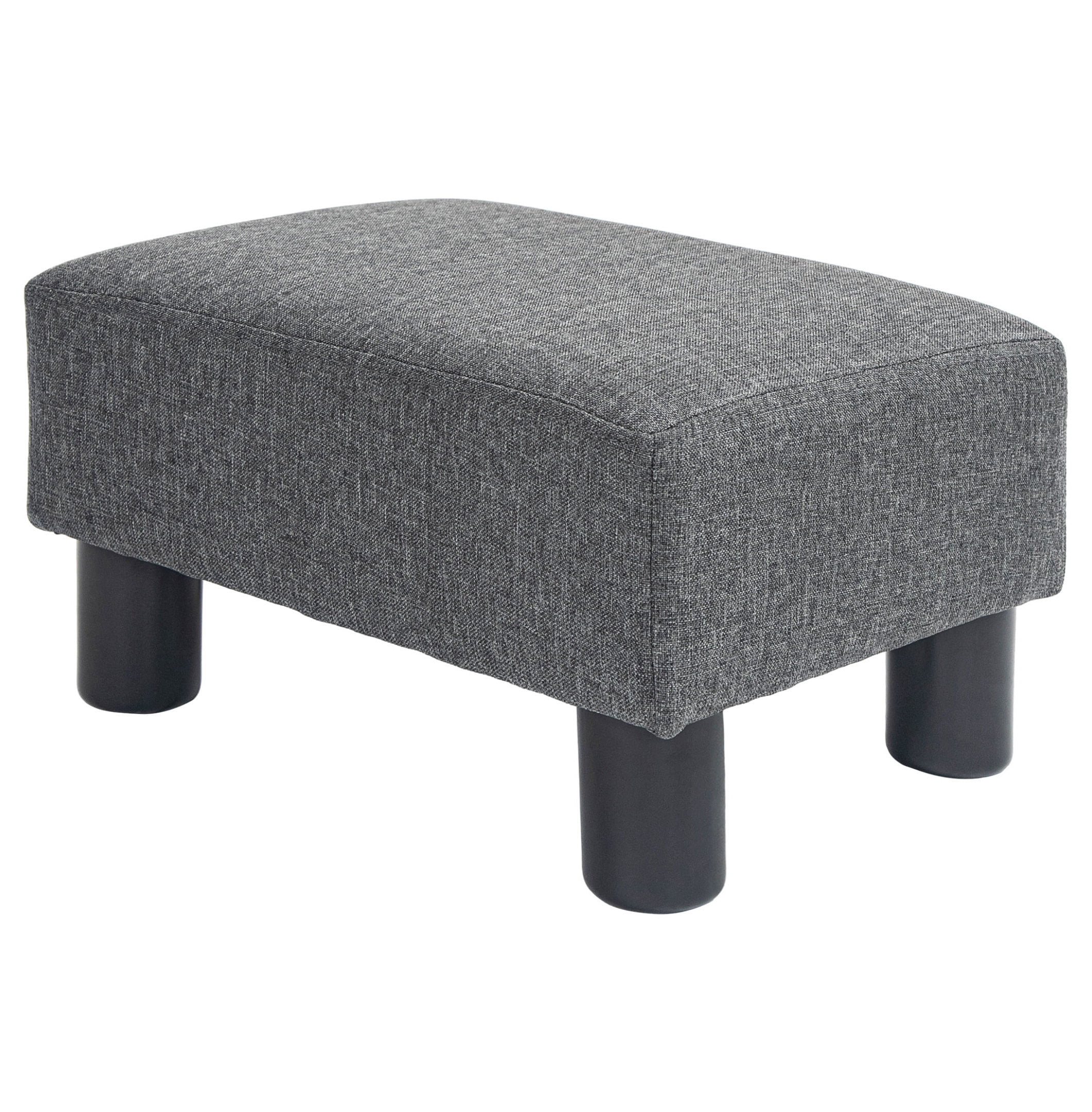 Ottoman Foot Rest, Small Foot Stool with Linen Fabric Upholstery and ...