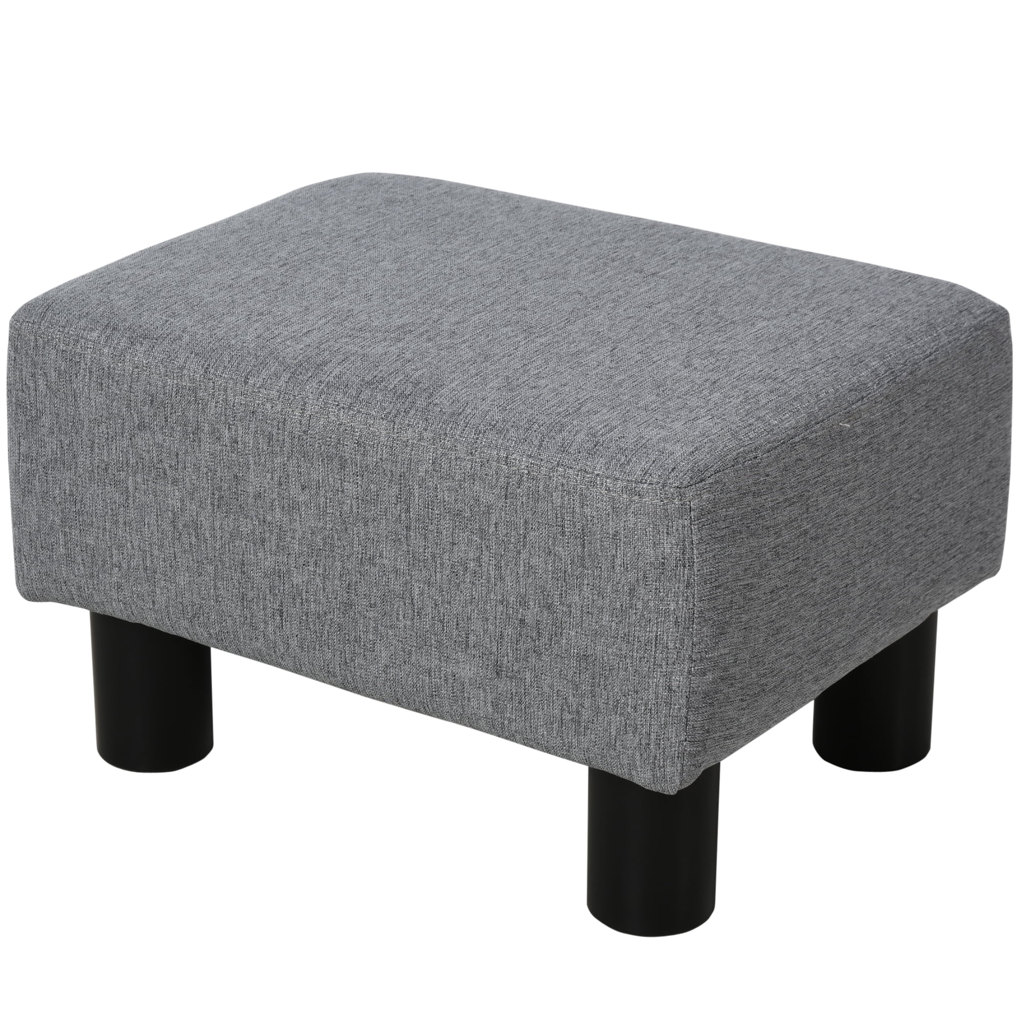 Ottoman Foot Rest, Small Foot Stool with Linen Fabric Upholstery and ...
