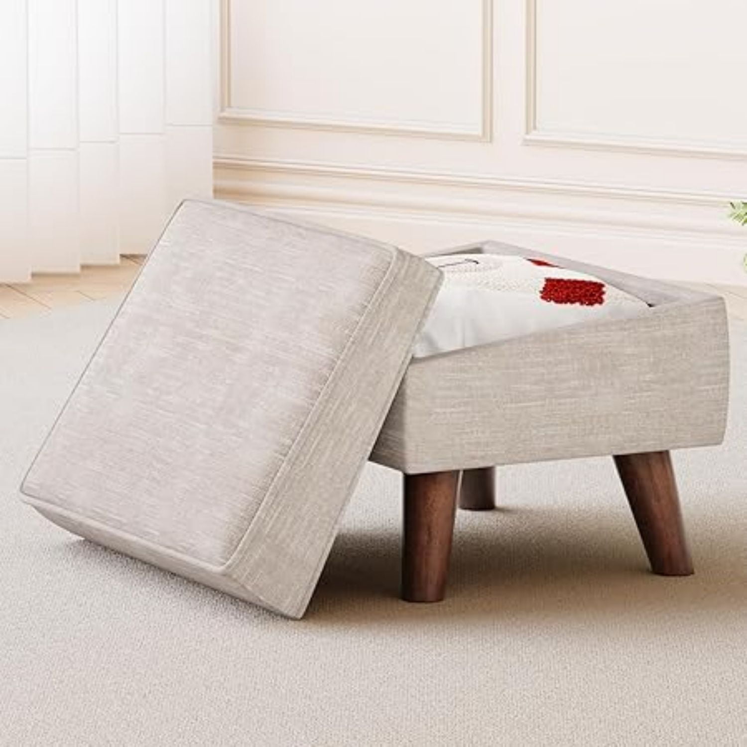 Ottoman Foot Rest, Small Footstool Ottoman with Storage, Modern Foot ...