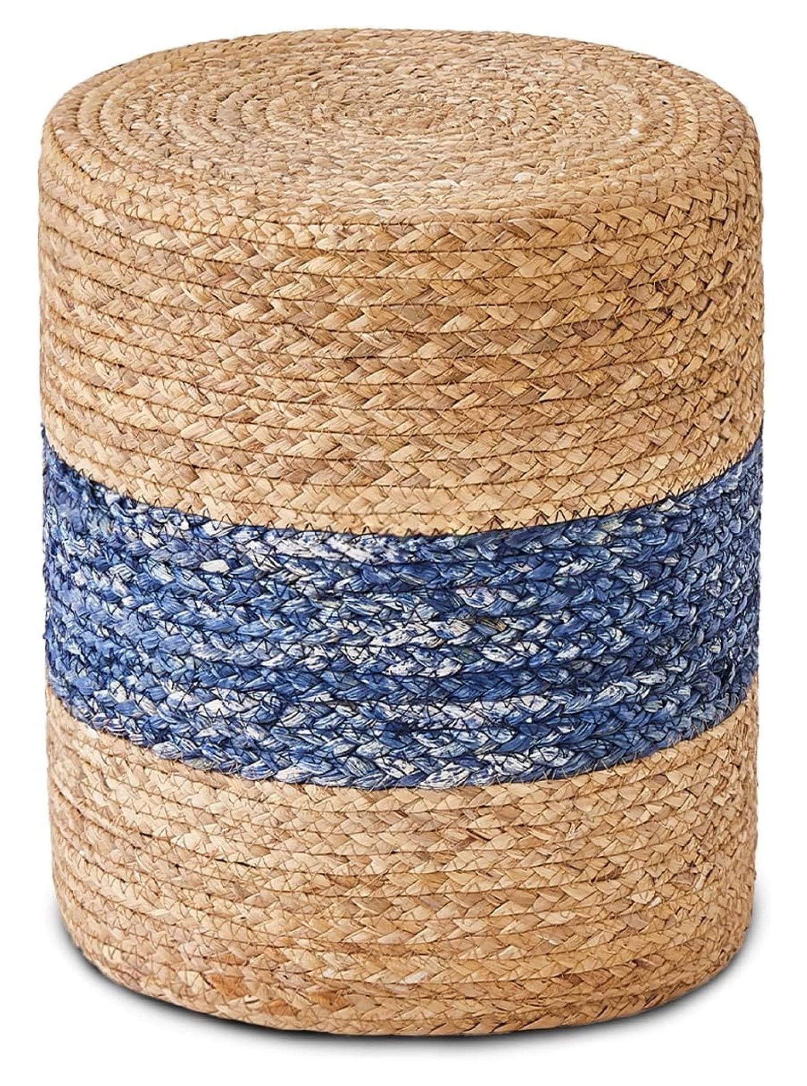 Ottoman Foot Rest Stool Round Natural Seagrass Foot Stool Hand-Woven ...