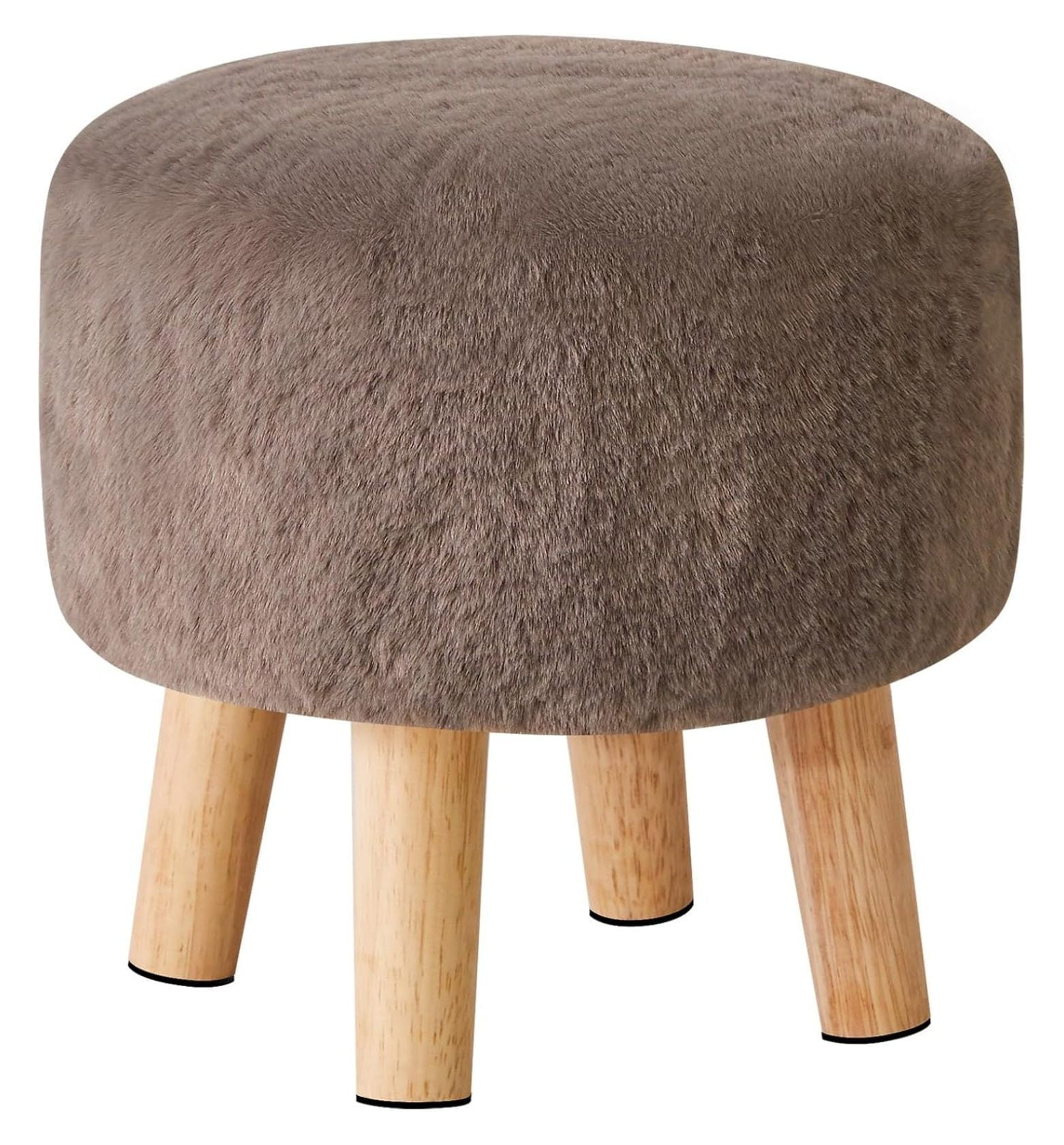Ottoman Footrest, Modern Foot Stool with Wood Legs, 12.6" Round Accent ...