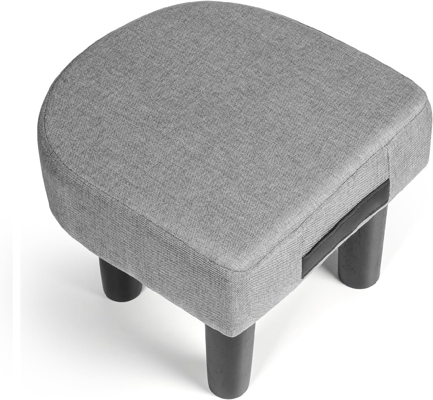 Ottoman Footstool with Handle, D-Shaped Linen Footrest, Small Shoe Seat ...