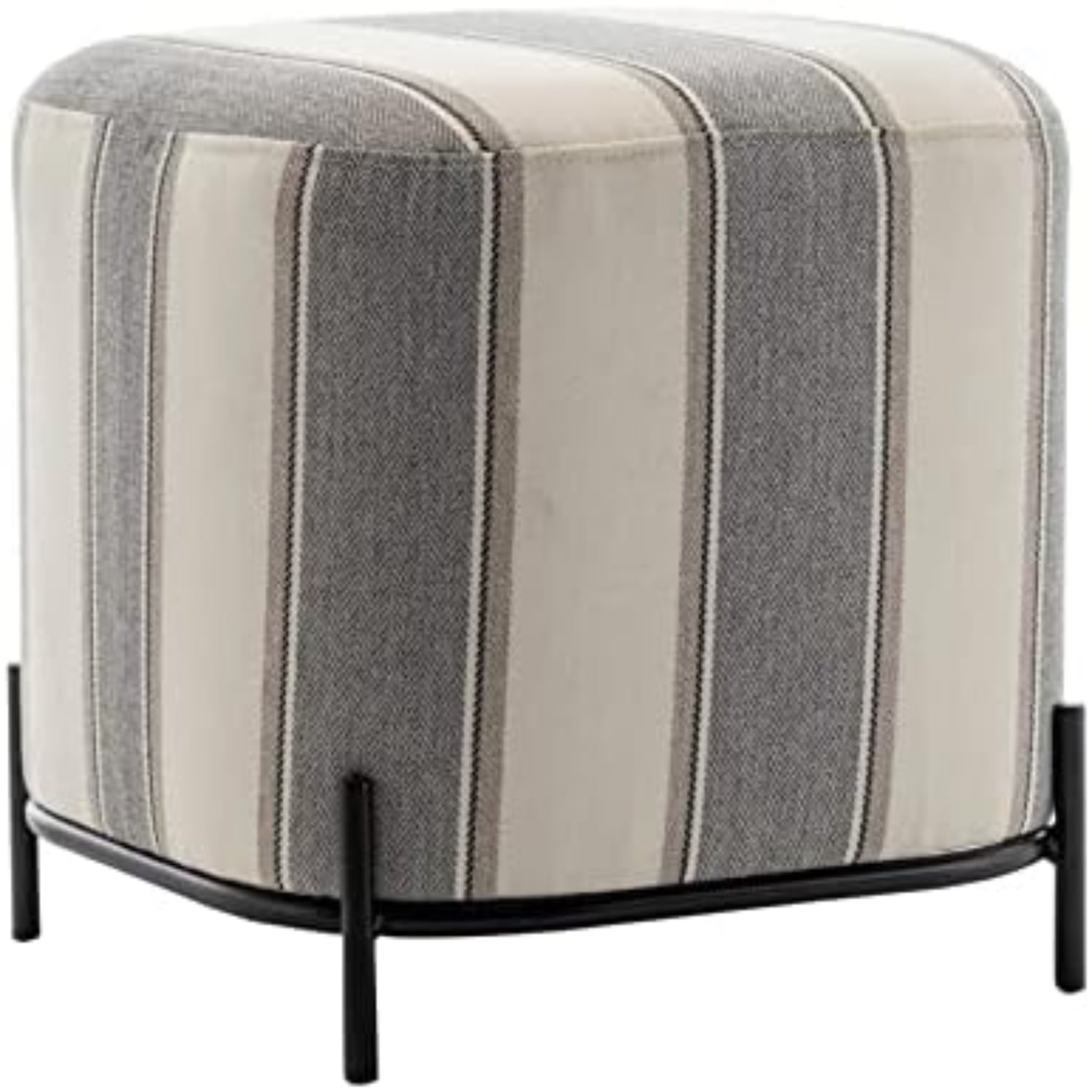 Ottoman Footstool with Metal Base Legs 17-Inch by 17-Inch Cream QAZX ...