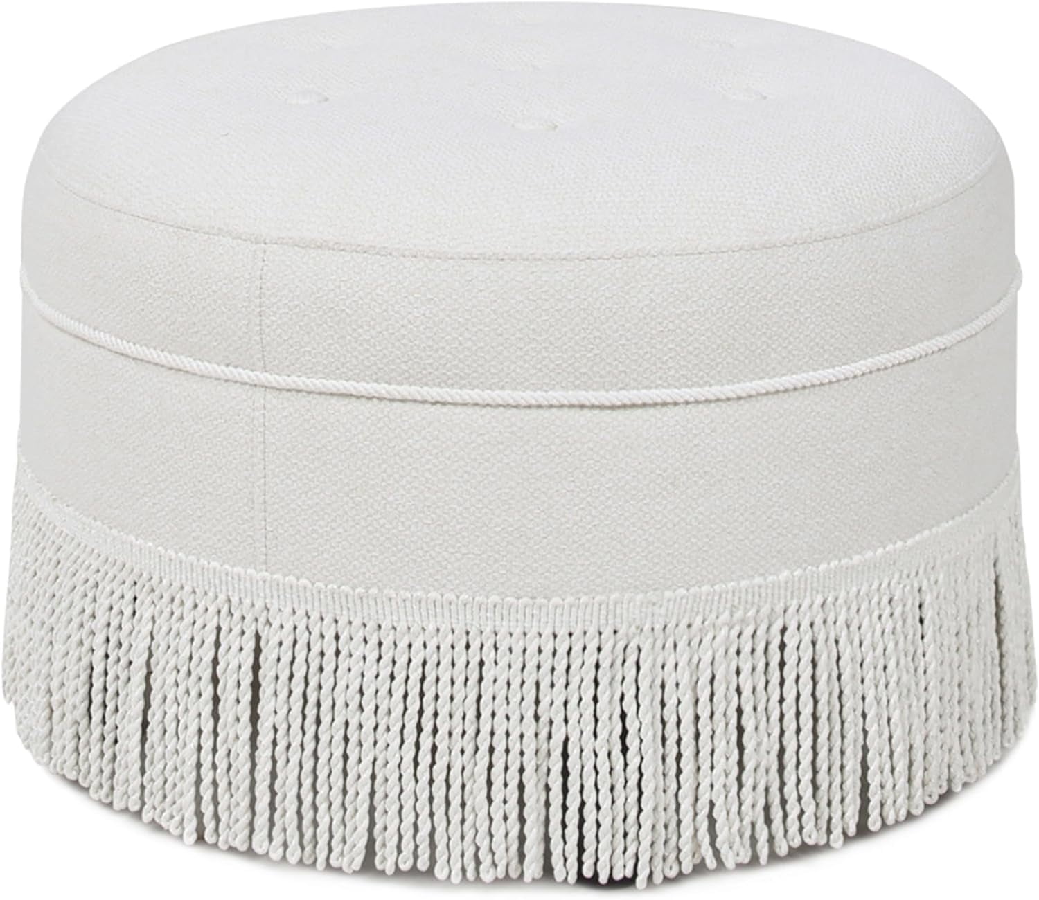 Ottoman – Hand Tufted with Cord & Fringe Trim - Walmart.com