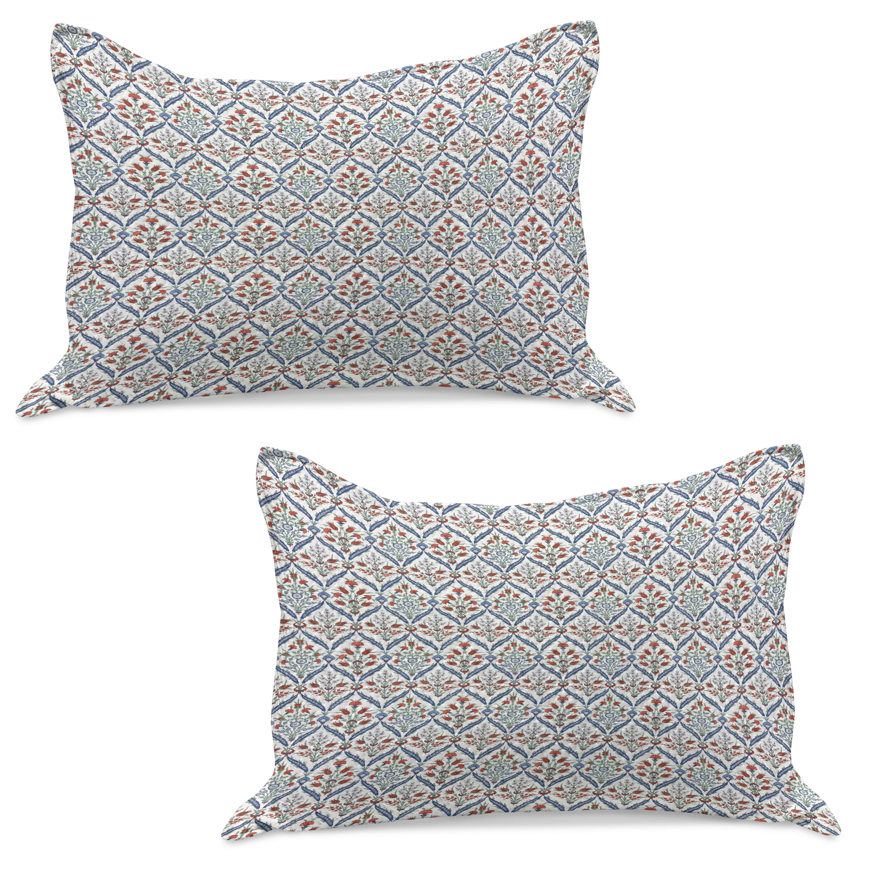 Ottoman Knitted Quilt Pillowcover Set of 2, Turkish Traditional Ceramic ...